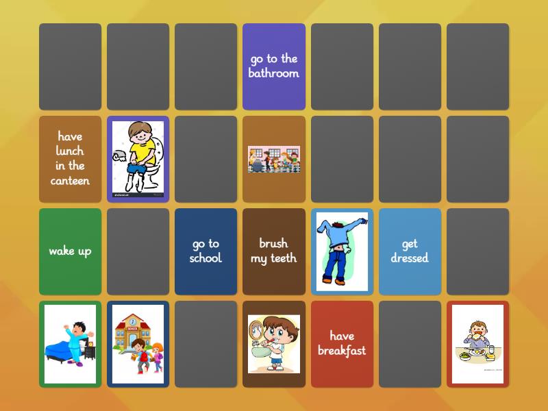 Daily Routine 6th grade - Matching pairs