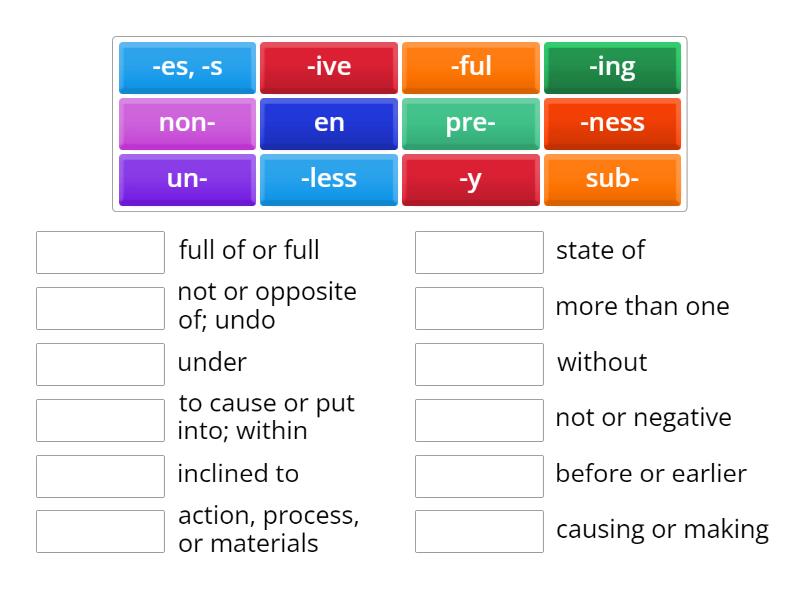 Morpheme Match 1 - Match up