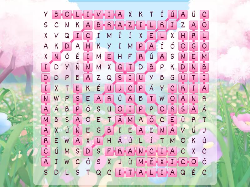 Paises y Ciudades por Vale - Wordsearch