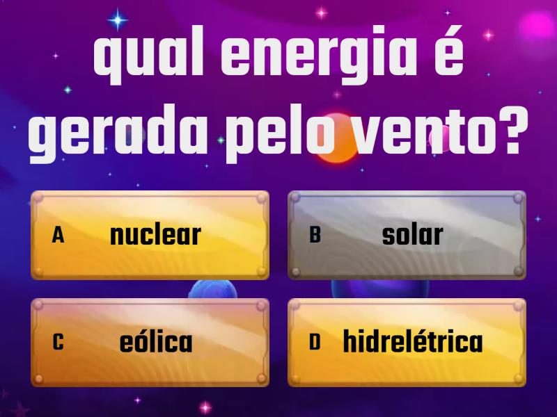 jogo sobre tipos de energia - Quiz