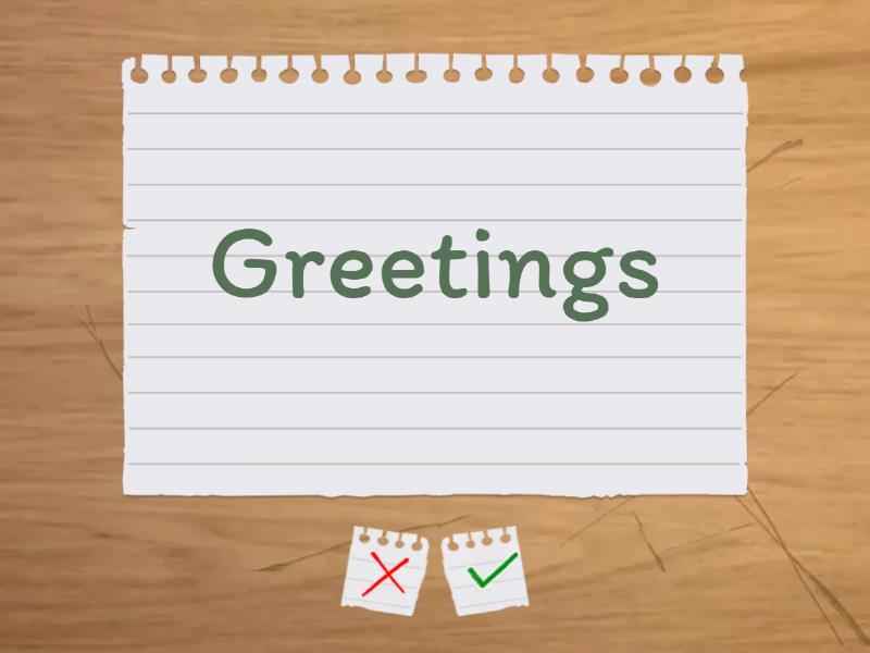 GREAT Greetings - Flash cards