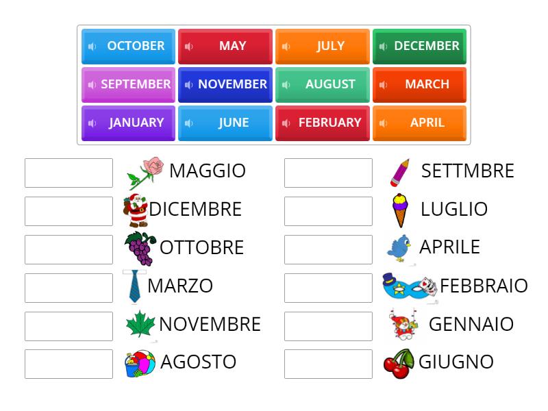 I mesi dell'anno - Match up