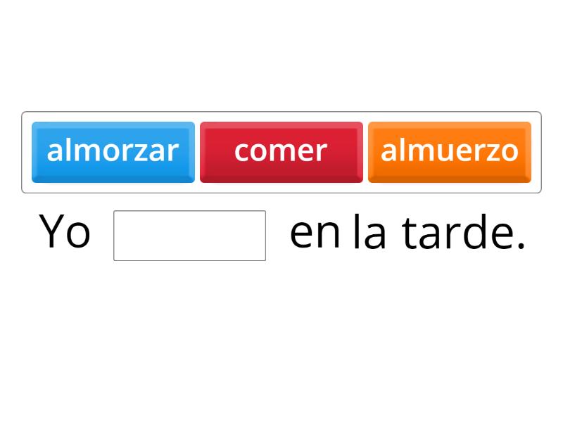 Conjugación del verbo almorzar - presente - Complete the sentence