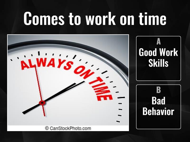 Job Launch Good or Bad Work Behavior - Cuestionario