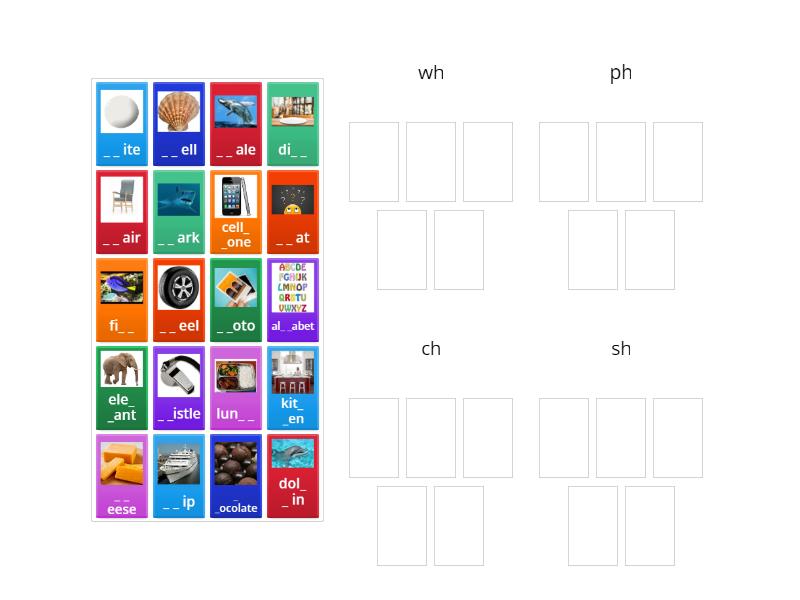 Phonics wh & ph - Group sort