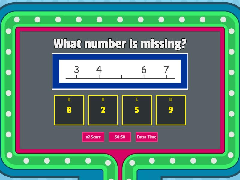 Missing number - Number line - Gameshow quiz