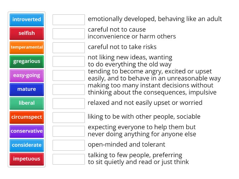 * Personality adj - part 2 (SO Adv 1.2) - Match up