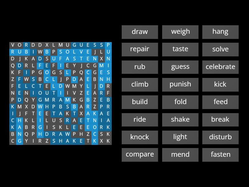 basic verbs - Sopa de letras