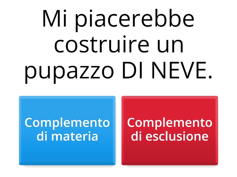 COMPLEMENTO DI MATERIA E DI ESCLUSIONE - Quiz