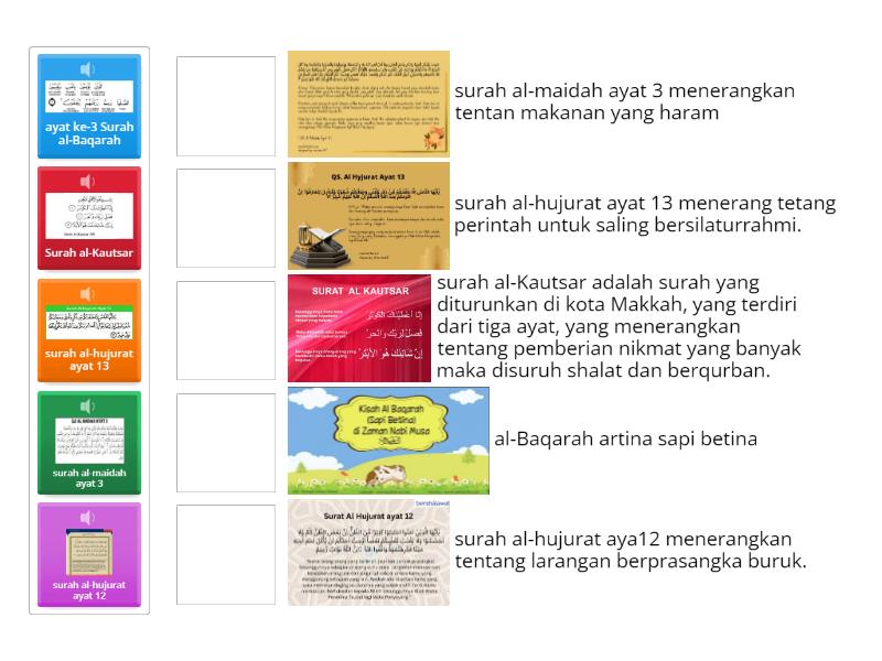 menjodohkan ayat dan maknanya - Match up