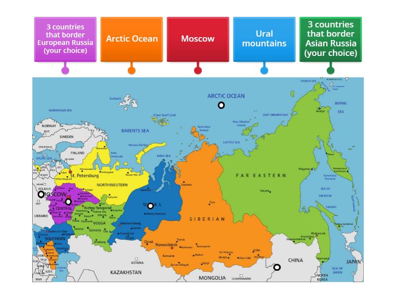 Activity: Russia Map - Labelled diagram