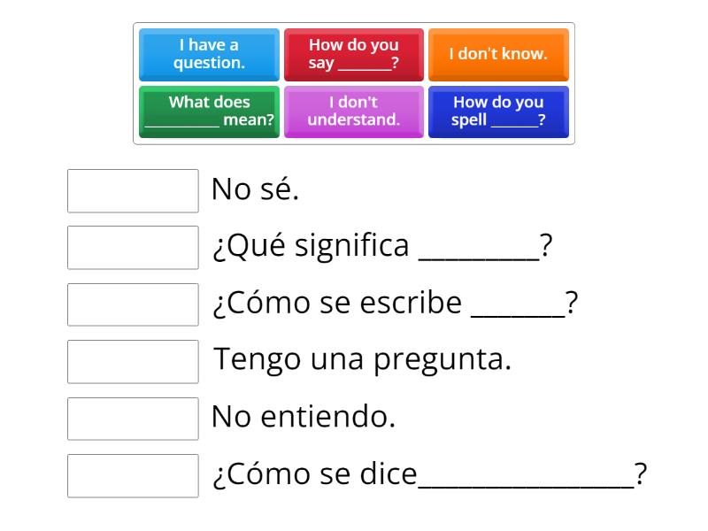 Expresiones de la clase 101 - Match up