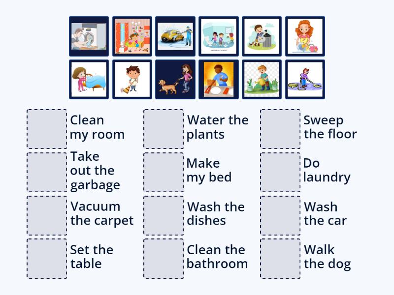 Vocabulary (Chores) - Match up