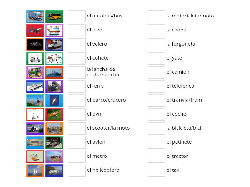El transporte - Match up