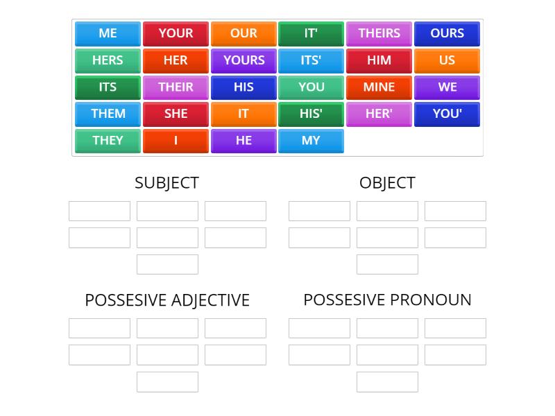 PRONOUNS - Group sort