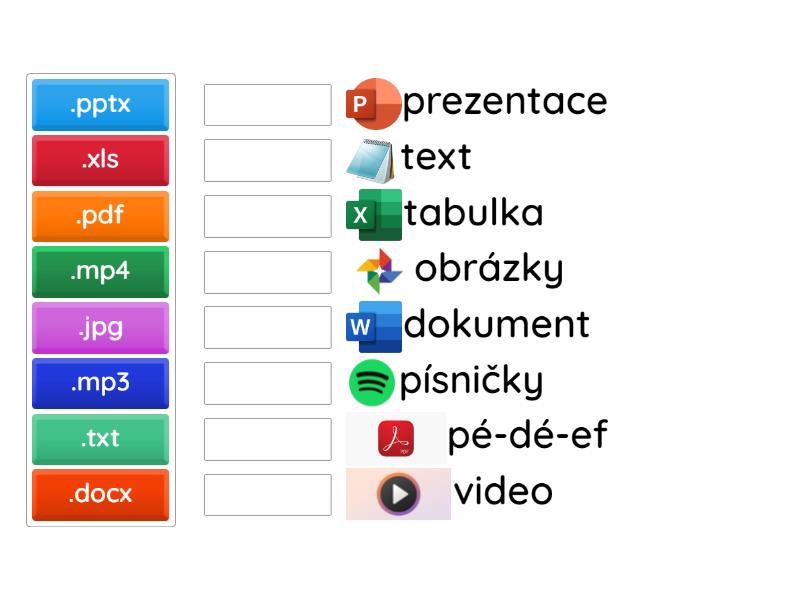 Typy souborů - Match up