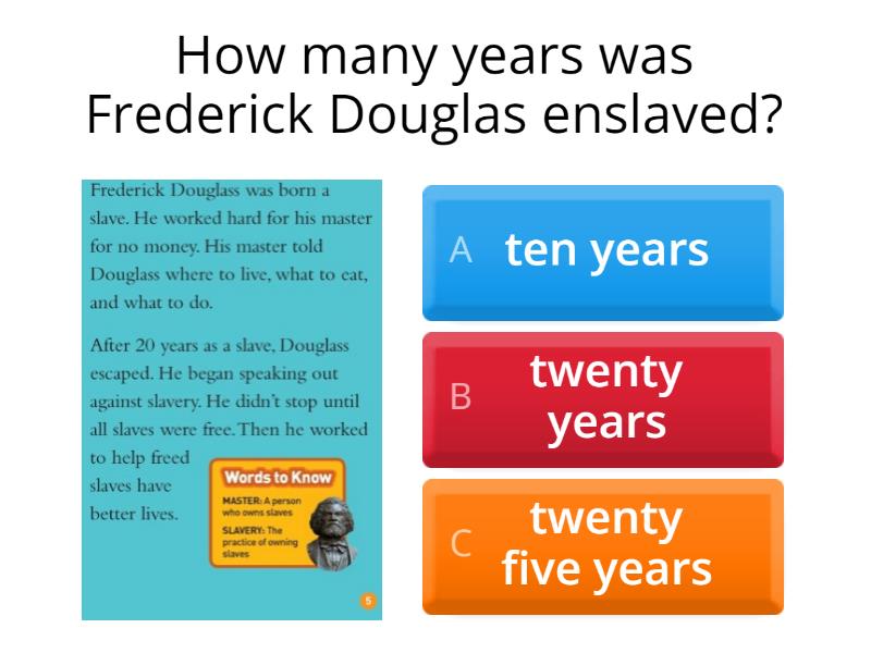 Frederick Douglas Day 1 - Quiz