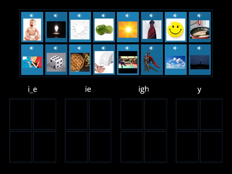 Sound of Long I: igh, y, ie and i_e (Vowel teams) - listen, sort and ...