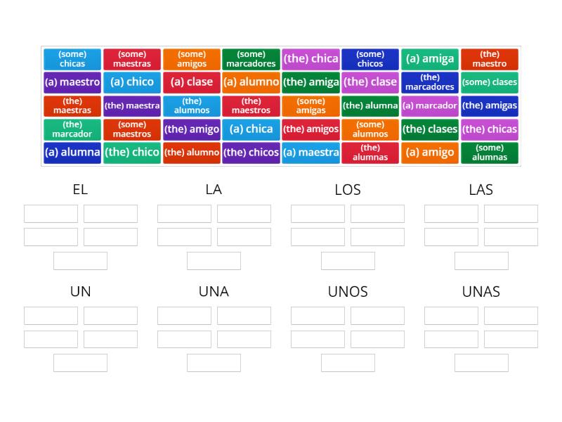 Spanish Articles - Group sort