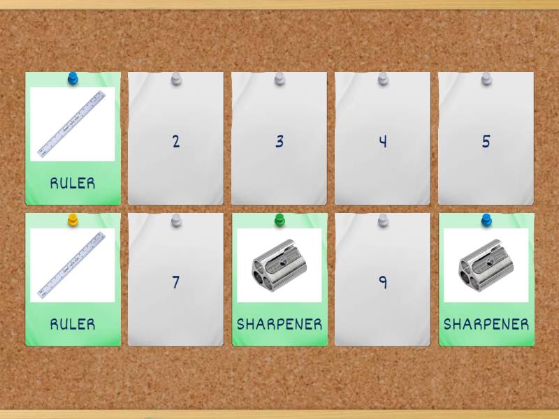 SCHOOL OBJECTS - Matching pairs