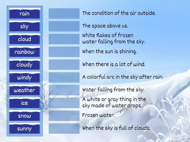 Weather Vocabulary - Match up
