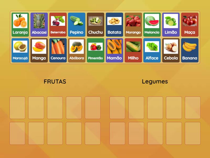 Classifique as frutas e os legumes! - Group sort