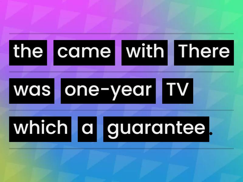 Relative clauses / word order - Unjumble