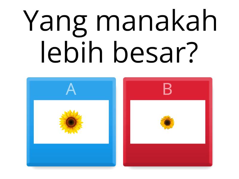 Saiz objek kecil dan besar - Quiz