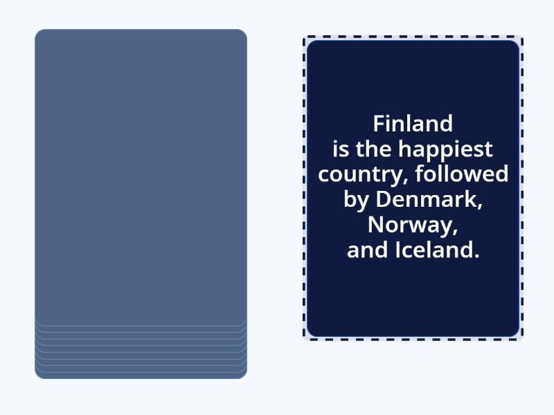 3.5 Focus on .... Finland Main Important notes - Speaking cards