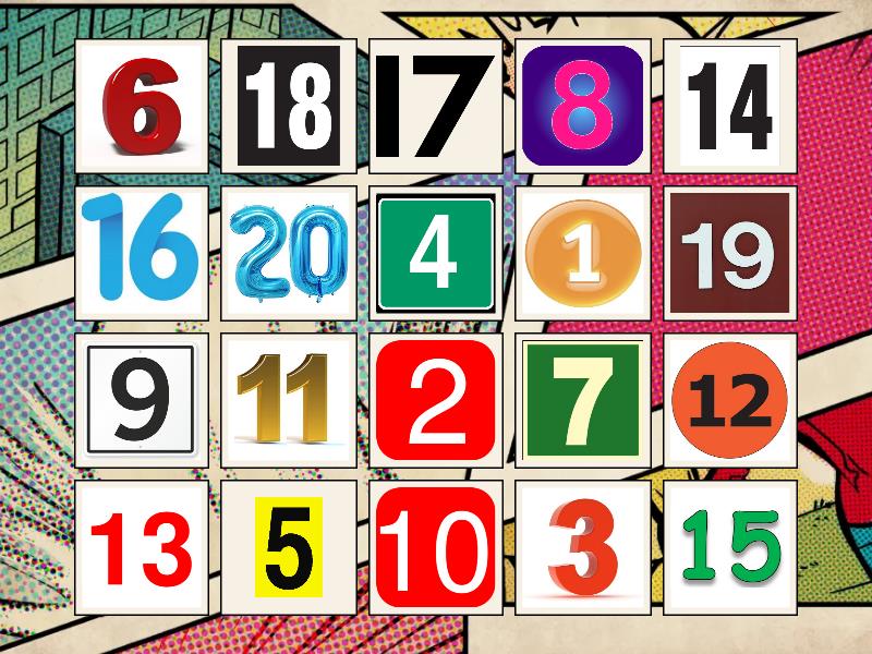 Numbers 1-20 - Flip tiles