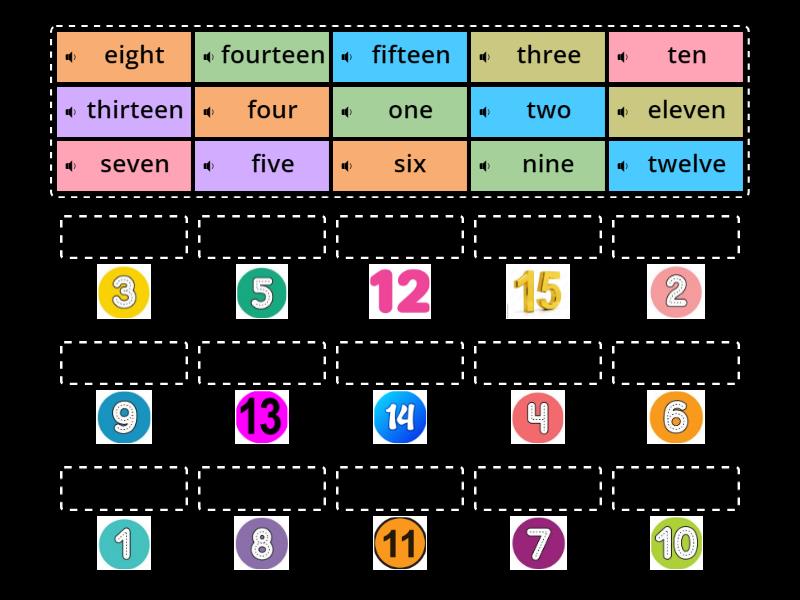 Numbers 1-15 - Match up