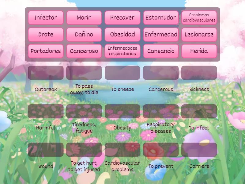 La Salud - Wordwall - Match up