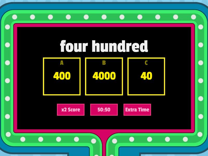 NUMBERS 100 - 1000 - Gameshow quiz