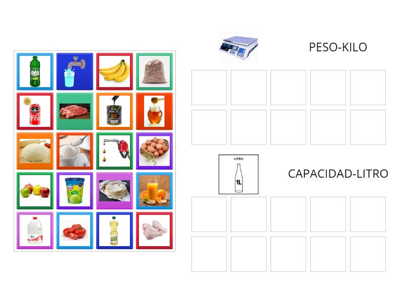 ¿KILO O LITRO? - Ordenar por grupo