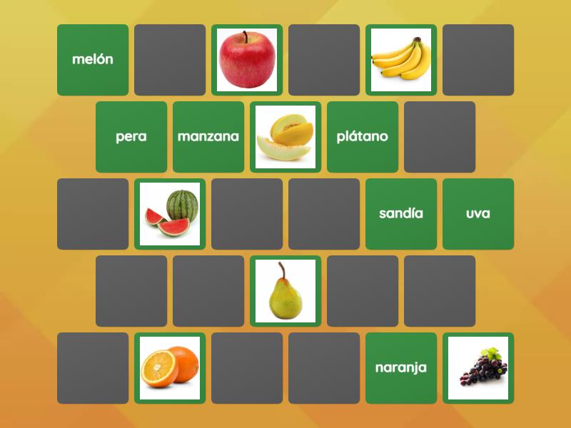 Las frutas - Matching pairs