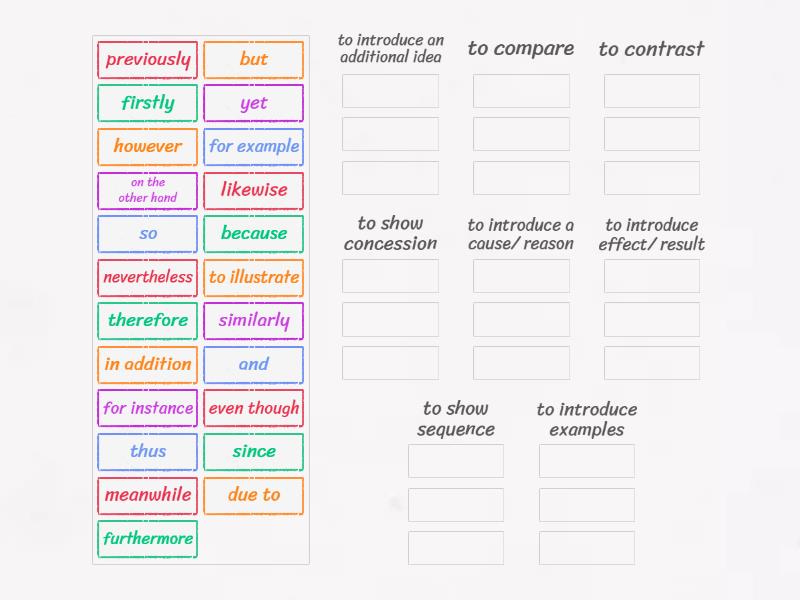 Linking words - Group sort