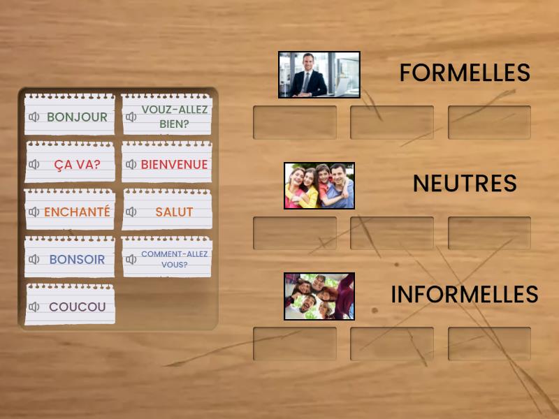 LES SALUTATIONS - Group sort