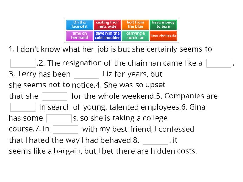 cpe idioms 2b - Missing word