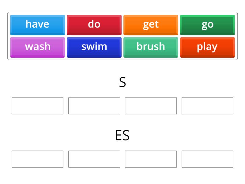 present simple s / es - Group sort
