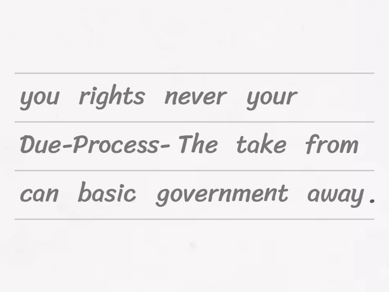 Due Process Amendment Examples - Unjumble
