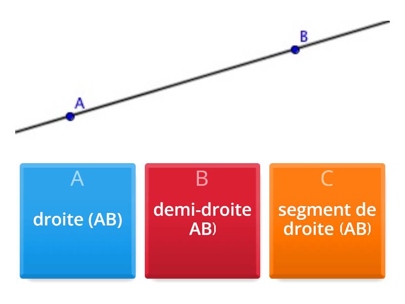 Droites, demi-droites et segments de droite - Quiz