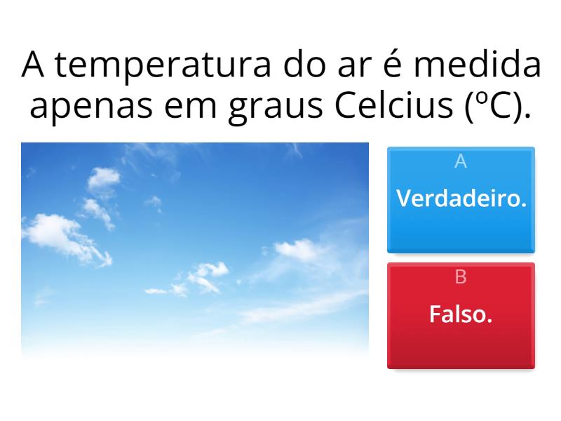 Elementos do clima - Quiz