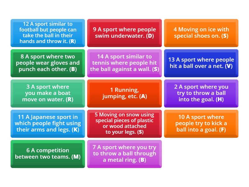 SPORT – TYPES OF SPORT, VERBS (Oxford Exam Trainer, Unit 10), first ...