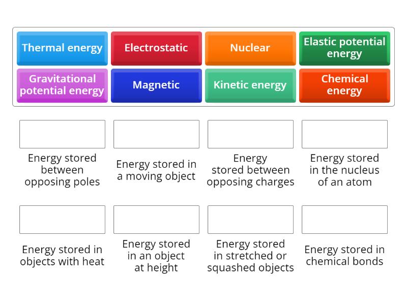 Energy stores - Match up