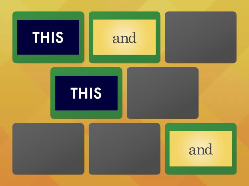 Words by heart - Matching pairs