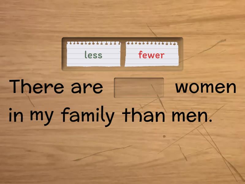 fewer vs less - Missing word