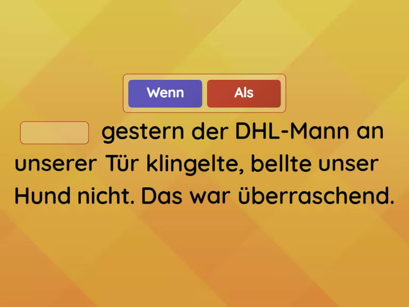 Als oder wenn? - Missing word