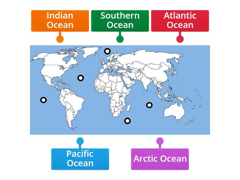 5 Oceans - Labelled diagram