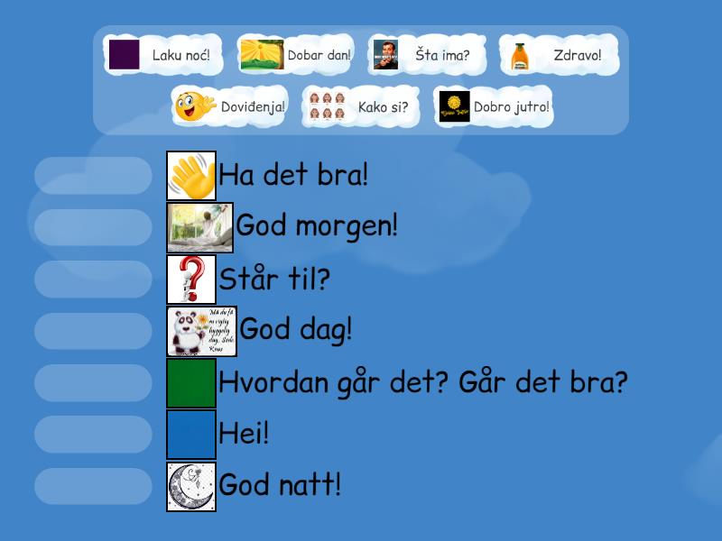 Hilse - Hva betyr det? - Match up