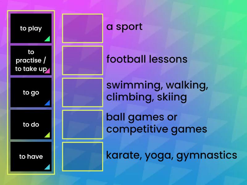 Sports: Verbs and Nouns - Match up